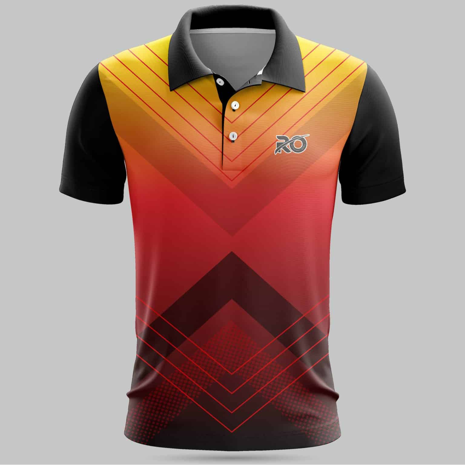 Ro Cricket Jersey Red Black Yellow - RO International