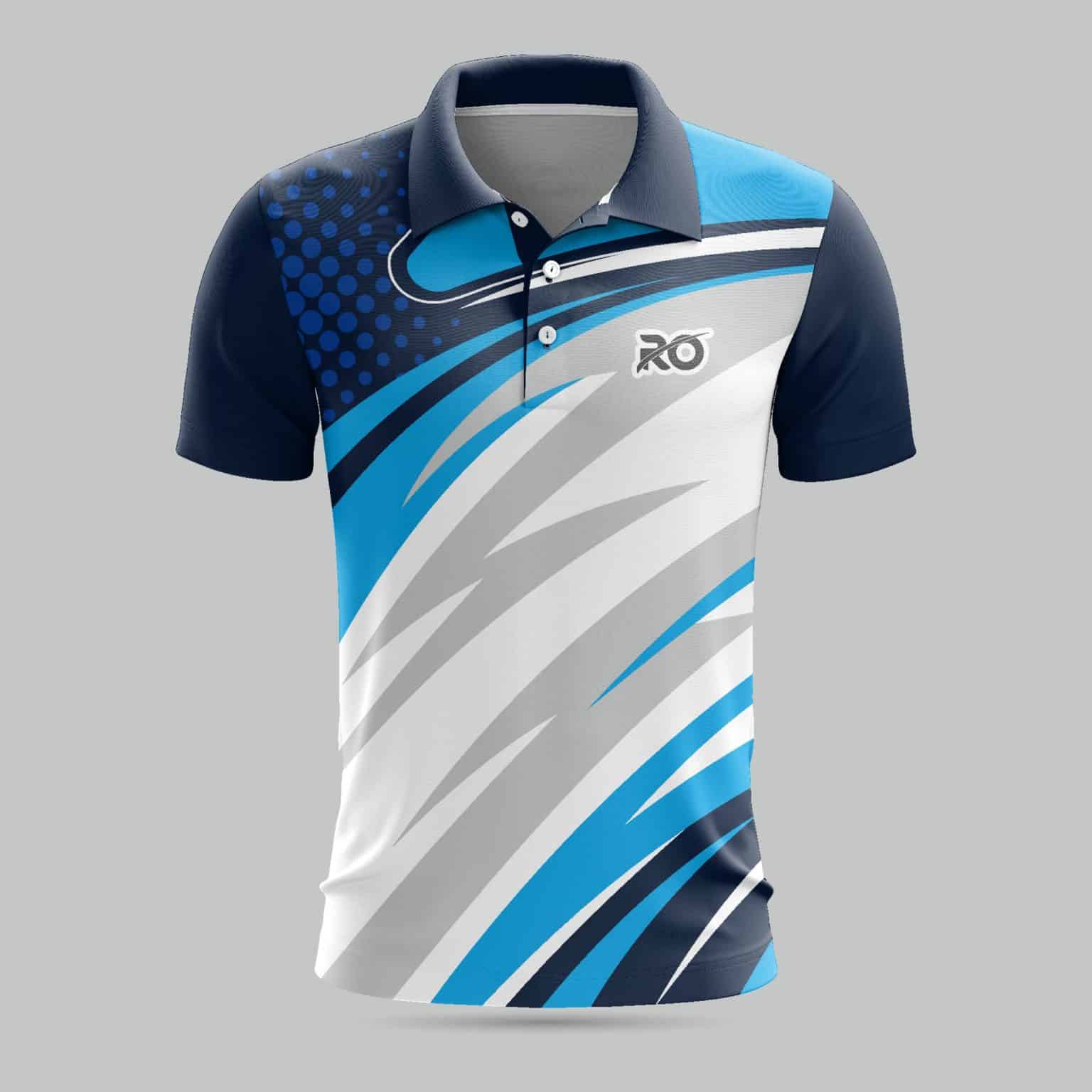 Ro Badminton Jersey Navy Blue White - RO International