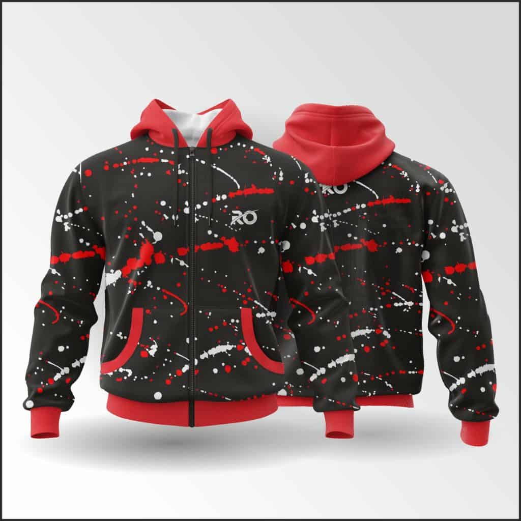 Ro Hoodie Black Red - RO International