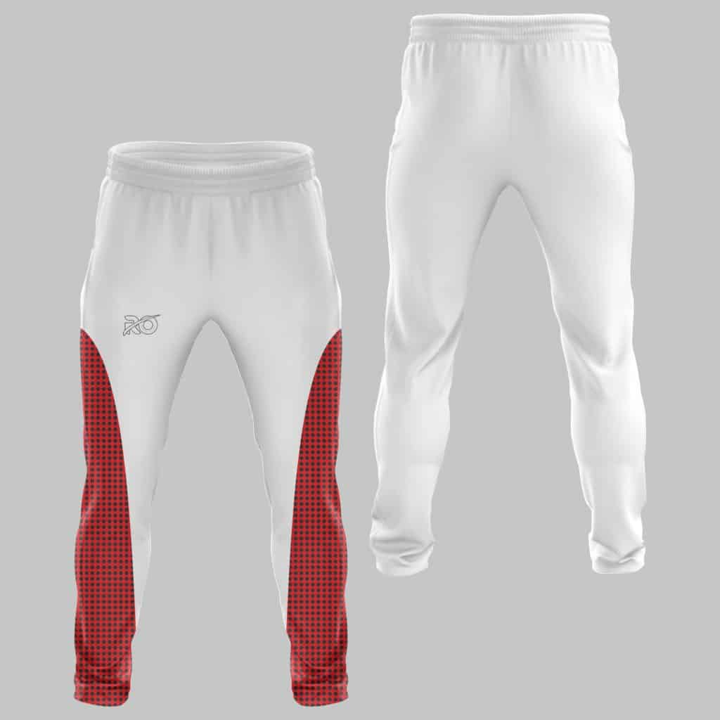 Ro Sports Track Pant White Red - RO International