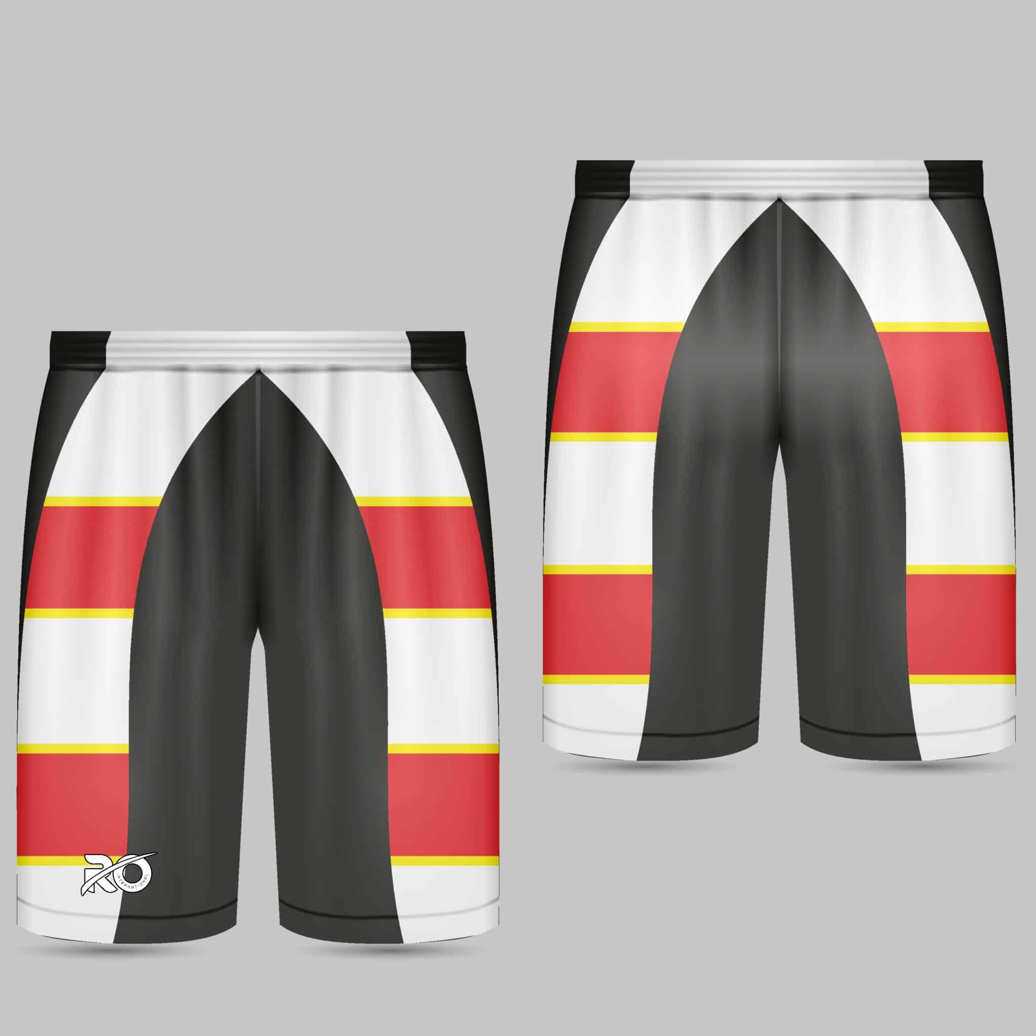 Ro Sports Sublimation Shorts Black Orange White - RO International